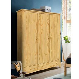 Pharao24.de Dreht&uuml;renschrank Kiefer Kleiderschrank im Landhausstil 3 t&uuml;rig