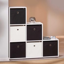 Pharao24.de Boxenregal in Schwarz und Wei&szlig; 105 cm breit