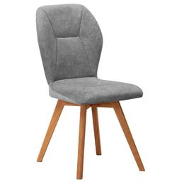 Pharao24.de K&uuml;chenstuhl Polsterstuhl in Grau und modernem Design (2er Set)