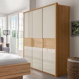 Pharao24.de Kleiderschrank in Beige und Eiche 3-t&uuml;rig