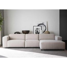 Pharao24.de Sofalandschaft modern in Cremefarben Boucle vier Sitzpl&auml;tzen