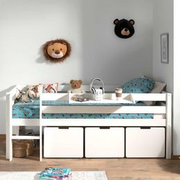 Pharao24.de Kinder Spielbett Liegefl&auml;che 90x200 cm 3 Schubk&auml;sten