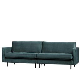 Pharao24.de Dreisitzer Sofa in Petrol Samt 275 cm breit