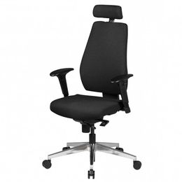 Pharao24.de Ergonomischerb&uuml;rostuhl in Schwarz verstellbaren Armlehnen
