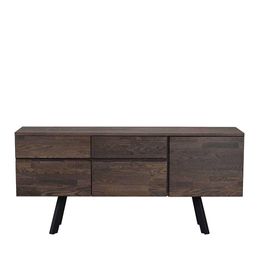 Pharao24.de Wohnzimmer Sideboard in Rauchfarben lackiert Eiche Massivholz
