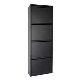 Pharao24.de Klappen Schuhschrank in Schwarz Stahl