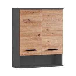Pharao24.de Wandschrank H&auml;ngeschrank Bad mit einem offenen Fach und Dreht&uuml;ren