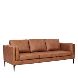 Pharao24.de Couch Leder Sofa in Cognac Braun aus Echtleder 157x83x88 cm Pharao24