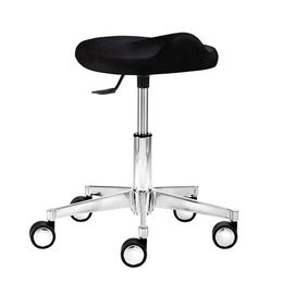 Pharao24.de Hocker in Schwarz Webstoff Gasdruck und Rollen