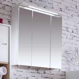 Pharao24.de Badezimmer Spiegelschrank in Wei&szlig; Made in Germany