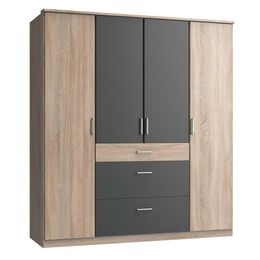 Pharao24.de Dreht&uuml;renkleiderschrank modern mit drei Schubladen Made in Germany