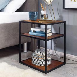 Pharao24.de Nachttisch im Industrie und Loft Stil 50 cm hoch - 40 cm breit