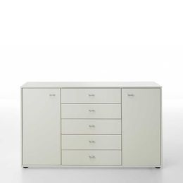Pharao24.de Schlafzimmer Sideboard in Wei&szlig; lackiert 140 cm