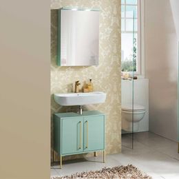Pharao24.de Badm&ouml;bel Set in Mintgr&uuml;n und Goldfarben modern (zweiteilig)