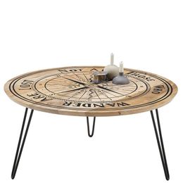 Pharao24.de Couchtisch Wohnzimmertisch maritim bedruckt mit Hairpin Gestell