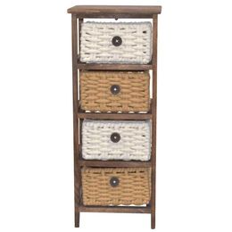 Pharao24.de Regal MDF und Massivholz mit vier K&ouml;rben 73 cm hoch