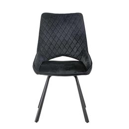 Pharao24.de Samt Polsterstuhl Esszimmer mit aufwendigen Steppungen 52 cm breit (2er Set)