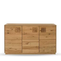Pharao24.de Wildeiche massiv Sideboard montiert in modernem Design 80 cm hoch