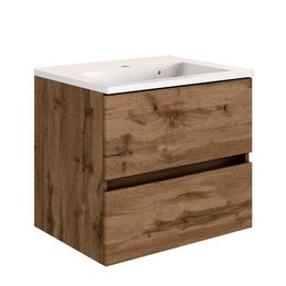 Pharao24.de Waschtischunterschrank in Wildeichefarben 60 cm breit