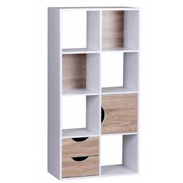 Pharao24.de Buchregal mit Schubladen in modernem Design 120 cm hoch