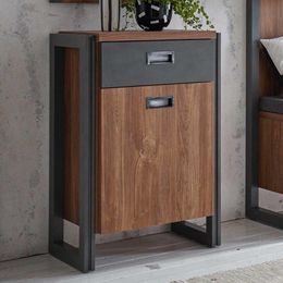Pharao24.de Kommode in Eiche dunkel Schiefer Grau 80 cm hoch