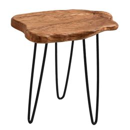 Pharao24.de Baumscheiben Couchtisch aus Zeder Massivholz und Metall 45 cm breit