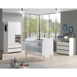 Pharao24.de Baby Zimmer Erstausstattung in Wei&szlig; Skandi Design (dreiteilig)