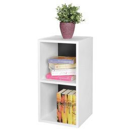 Pharao24.de Buchregal mit R&uuml;ckwand in Wei&szlig; und Schwarz 60 cm hoch - 30 cm breit
