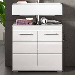 Pharao24.de Waschtischunterschrank Waschkommode in Wei&szlig; 60 cm breit