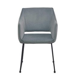 Pharao24.de Armst&uuml;hle in Graugr&uuml;n Webstoff Metallb&uuml;geln (2er Set)