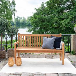 Pharao24.de Gartenbank aus Teak Massivholz drei Sitzpl&auml;tzen