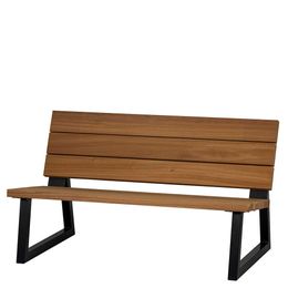 Pharao24.de Outdoor-Bank aus Abachi Holz B&uuml;gelgestell aus Metall