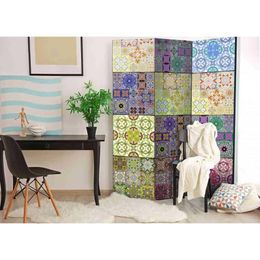 Pharao24.de 3 teiliger Paravent mit bunten Mandala Motiven 135 cm breit