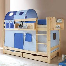 Pharao24.de Jungen Etagenbett mit Schubk&auml;sten Blau