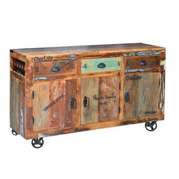 Pharao24.de Kommode Sideboard aus Massivholz im Shabby Chic Stil