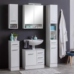 Pharao24.de Badezimmer Einrichtung in Wei&szlig; 110 cm breit (f&uuml;nfteilig)