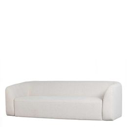 Pharao24.de Wohnzimmer Couch 240 cm breit in Cremefarben Chenillegewebe