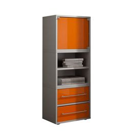 Pharao24.de B&uuml;rokommode in Grau Orange Glas hoch