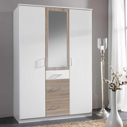 Pharao24.de Zweifarbiger Kleiderschrank mit Spiegelt&uuml;r Made in Germany