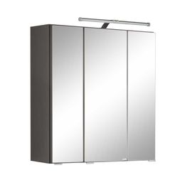 Pharao24.de Spiegel Badschrank in Dunkelgrau 60 cm breit