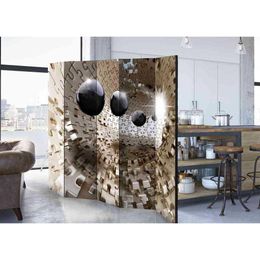Pharao24.de Leinwand Paravent mit Kugel und Puzzle Motiv 225 cm breit