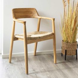 Pharao24.de Esszimmerarmlehnstuhl im Skandi Design aus Sungkai Holz (2er Set)