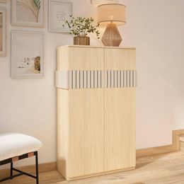 Pharao24.de Dielenschrank Garderobenschuhschrank 126 cm hoch 2 t&uuml;rig