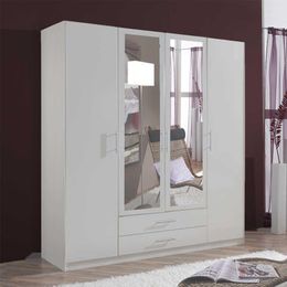 Pharao24.de Schrank mit Spiegelt&uuml;ren Wei&szlig; in modernem Design Made in Germany