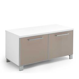 Pharao24.de Dielenbank in Taupe Glas Wei&szlig;