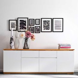 Pharao24.de Griffloses Sideboard in Wei&szlig; Asteiche Massivholz