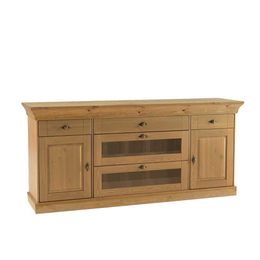 Pharao24.de Esszimmer Anrichte aus Kiefer teilmassiv Glas