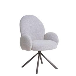 Pharao24.de Polsterstuhl Esszimmerstuhl in Beige mit Gestell aus Metall