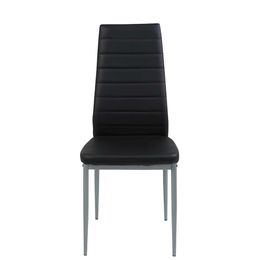 Pharao24.de Esstisch St&uuml;hle in Schwarz Kunstleder hoher Lehne (2er Set)