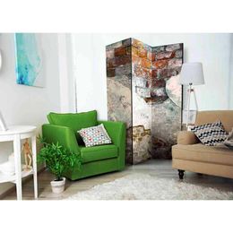 Pharao24.de Spanische Wand mit Ziegelsteinmauer Motiv 135 cm breit